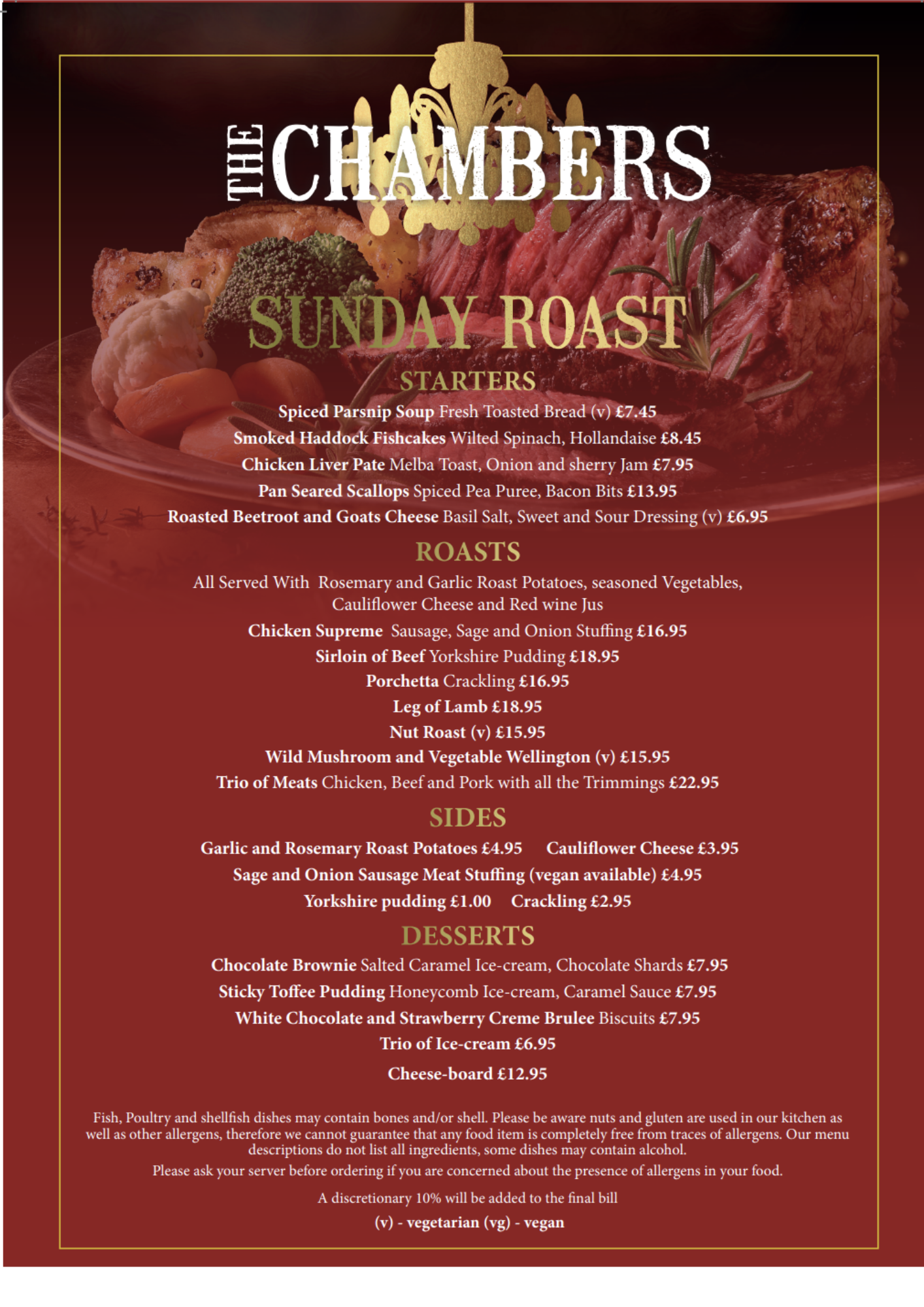 Menus - Chambers Restaurant - Southsea, Portsmouth